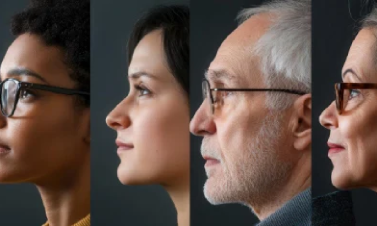 Perfil De Rostro Femenino De Frente Retrato De Mujer De Perfil